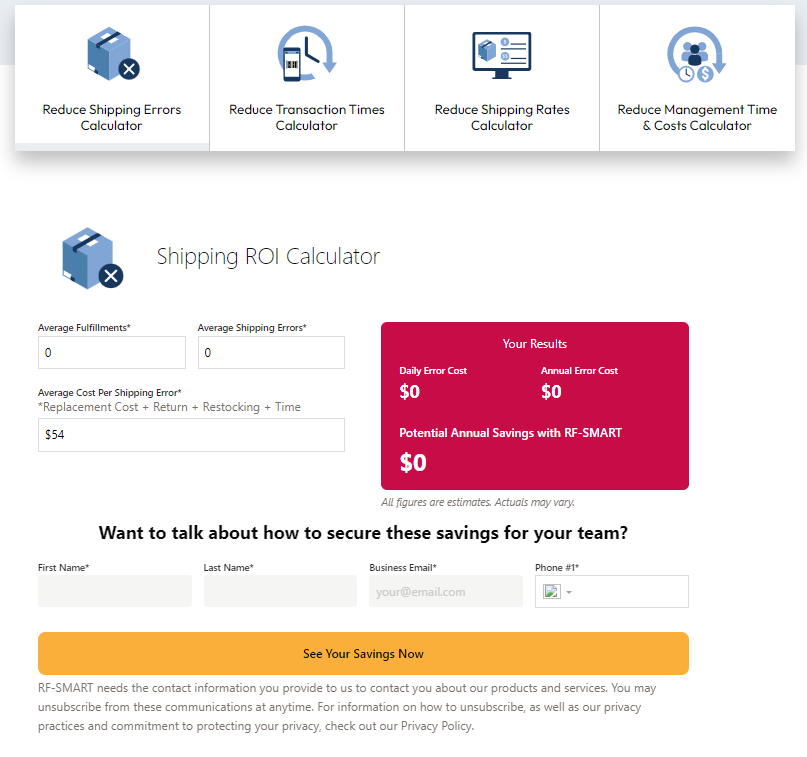 Shipping ROI Calculator